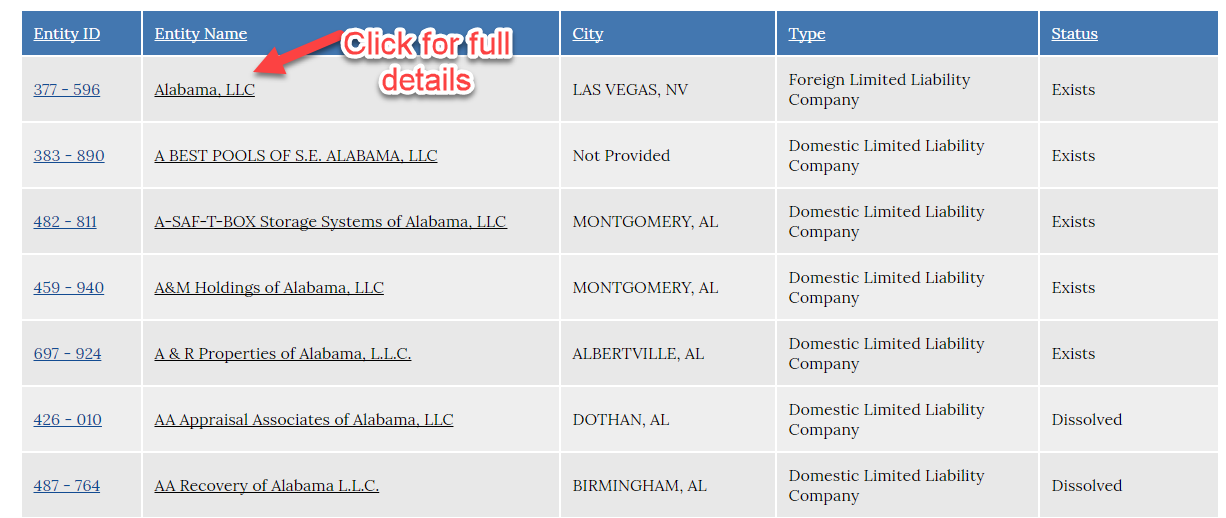 Alabama Business Entity Name Search Step by Step Guide Alabama Business Entity Name Search Step by Step Guide