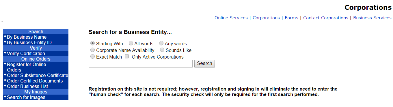 Pennsylvania Business Entity And Corporation Search - PA Secretary Of ...