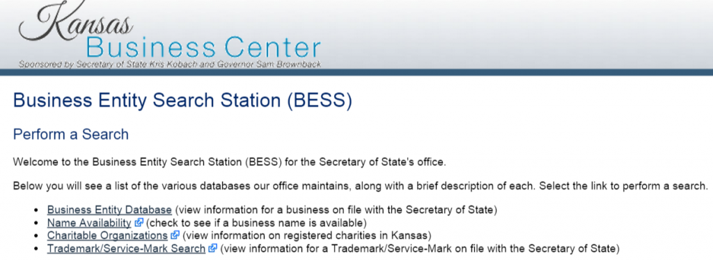 Kansas Business Entity And Corporation Search - KS Secretary Of State (SOS)