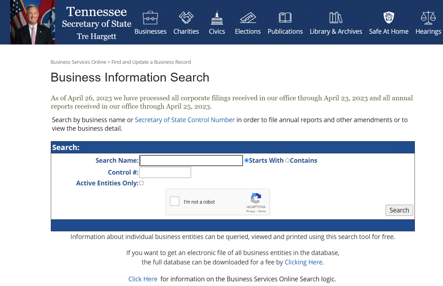 Tennessee Business Entity Search | Corporation | LLC